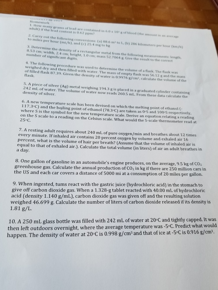 Solved Homework 1. How many grams of lead are contained in | Chegg.com