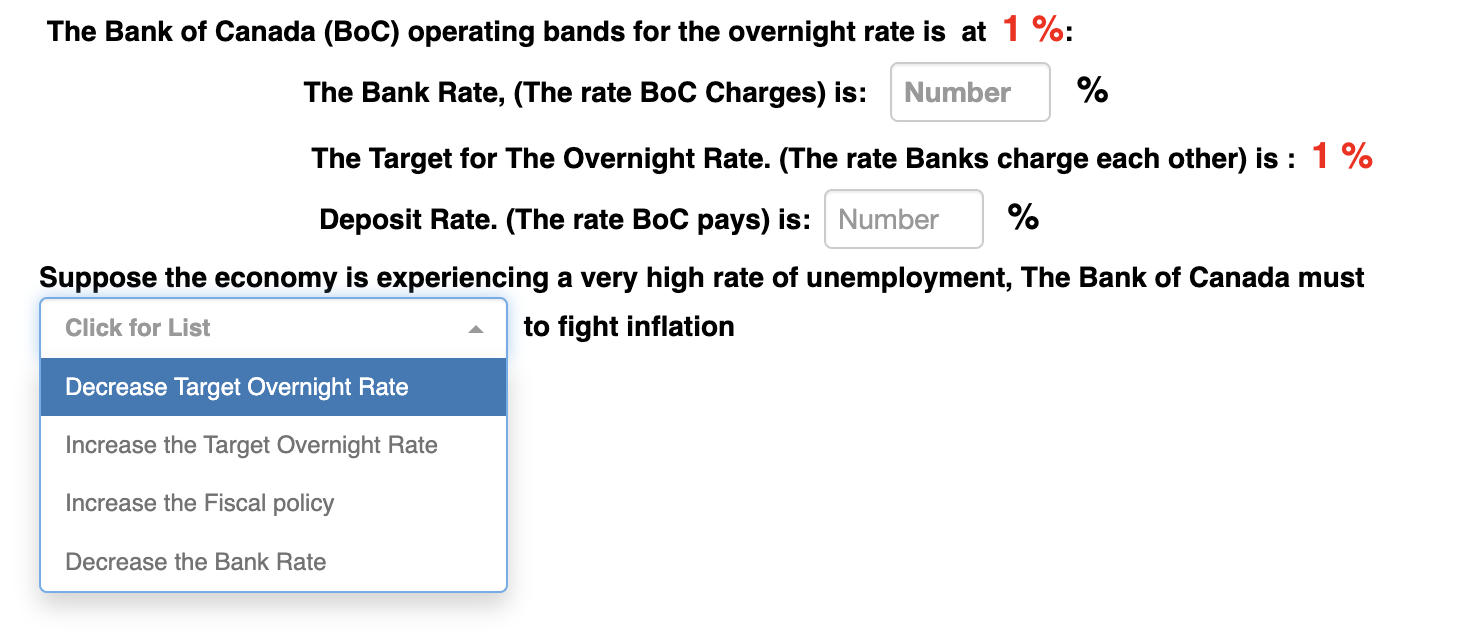 Solved The Bank of Canada (BoC) operating bands for the | Chegg.com