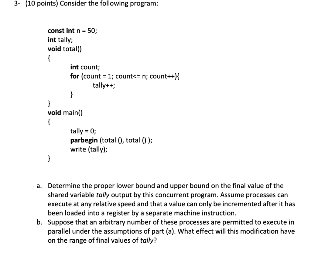 Solved 3 10 Points Consider The Following Program Const 