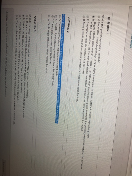 Solved QUESTION 1 What is the goal of explanatory research? | Chegg.com