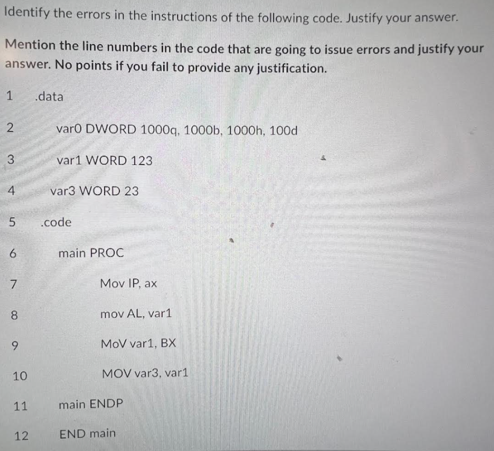 Solved le. Justify your answer. isue errors and justify your | Chegg.com