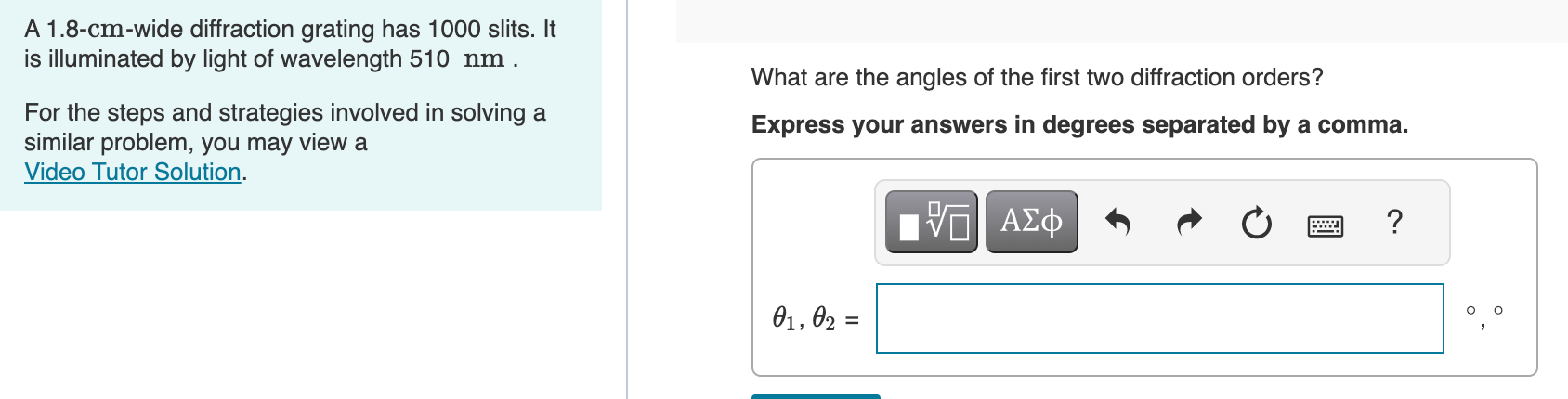 Solved A 1 8 Cm Wide Diffraction Grating Has 1000 Slits It