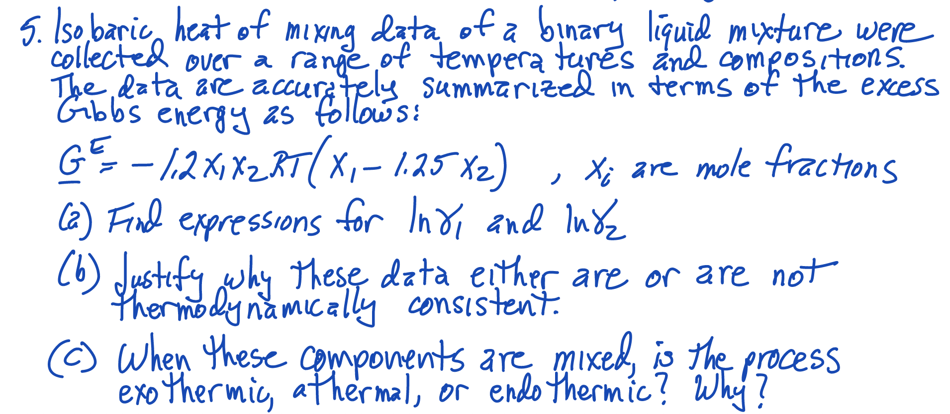 Solved 5. Isobaric heat of mixing data of a binary liquid | Chegg.com