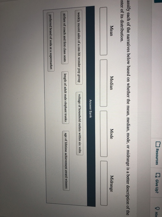 Solved Resources C Give Up? Hin assify each of the | Chegg.com