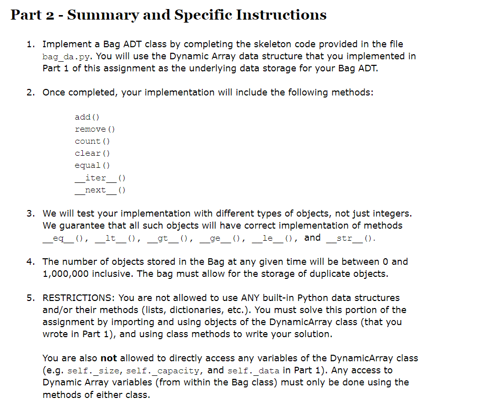 Solved I need assistance with the following Python 3 | Chegg.com