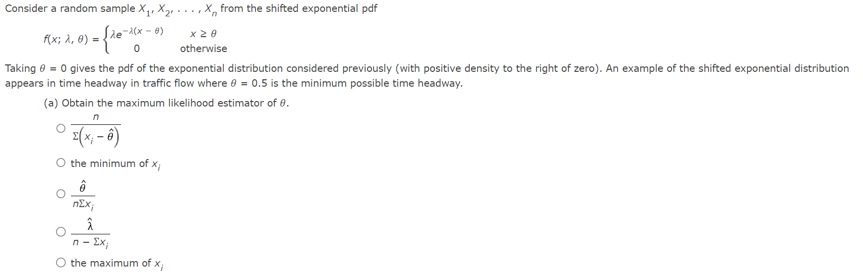 Solved Consider a random sample X₁, X₂, ..., X from the | Chegg.com