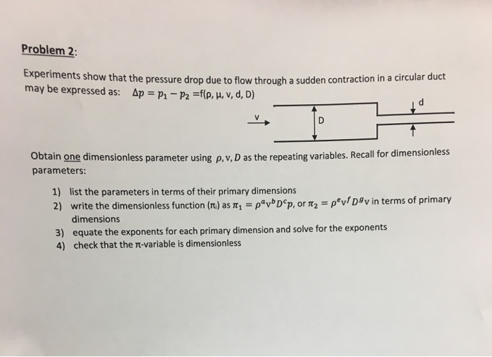 Solved Problem 2: periments show that the pressure drop due | Chegg.com