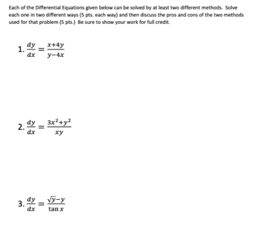 Solved Each of the Differential Equations given below can be | Chegg.com