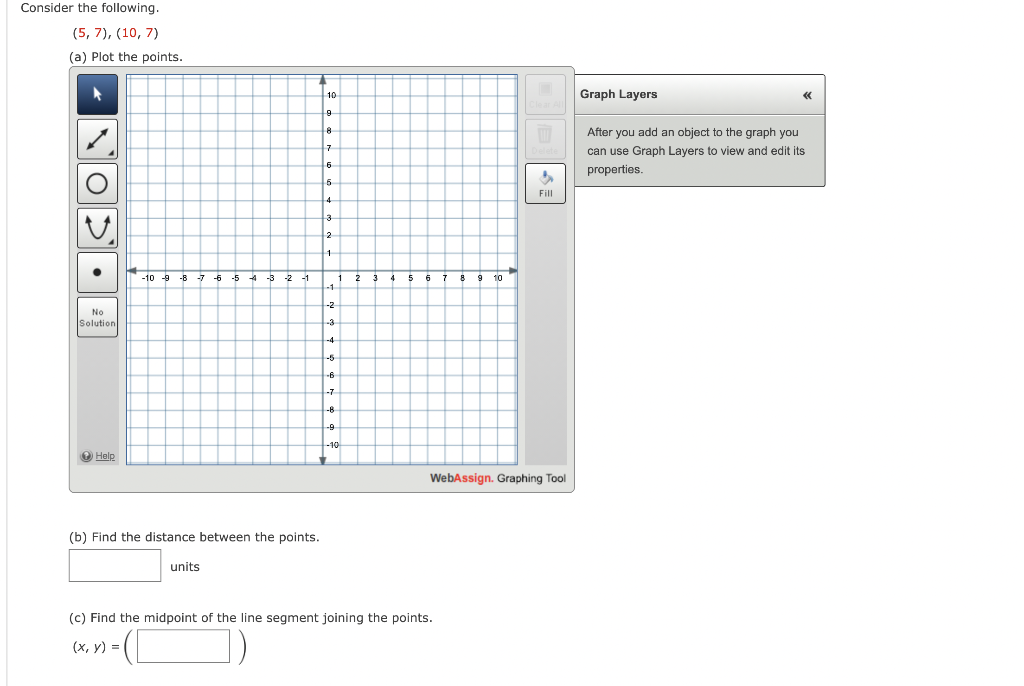Solved Consider the following. (5, 7), (10,7) (a) Plot the | Chegg.com
