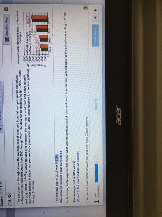 Solved Score: 0 of 1 p 7.6.33 Question Help The bar graph on | Chegg.com