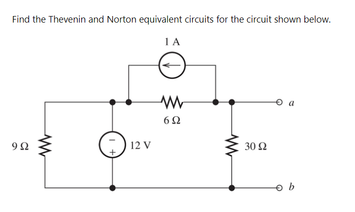 Solved Find the Thevenin and Norton equivalent circuits for | Chegg.com