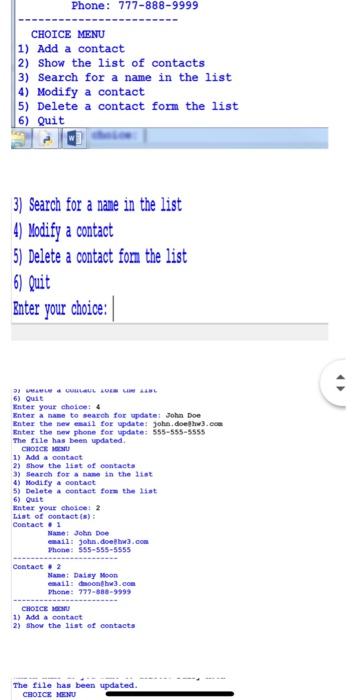 Solved HW 3: Question 1 Create a program that allows you to | Chegg.com