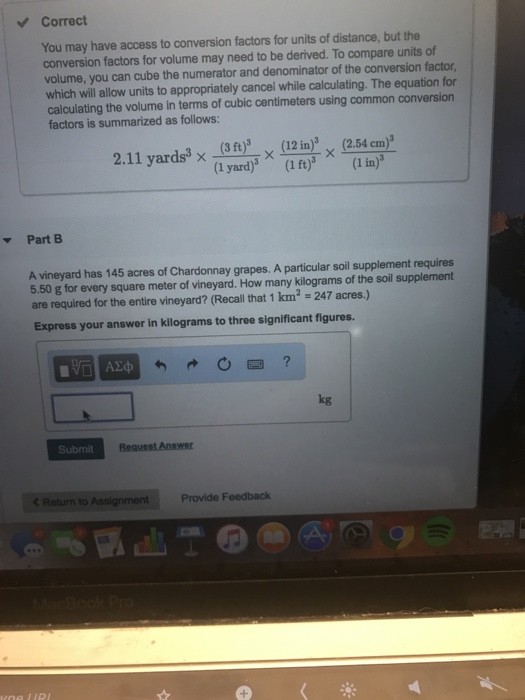 Solved Correct You may have access to conversion factors for | Chegg.com
