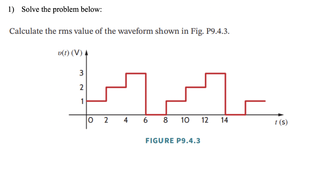Solved 1) Solve the problem below: Calculate the rms value | Chegg.com