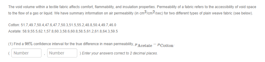 Solved The void volume within a textile fabric affects | Chegg.com
