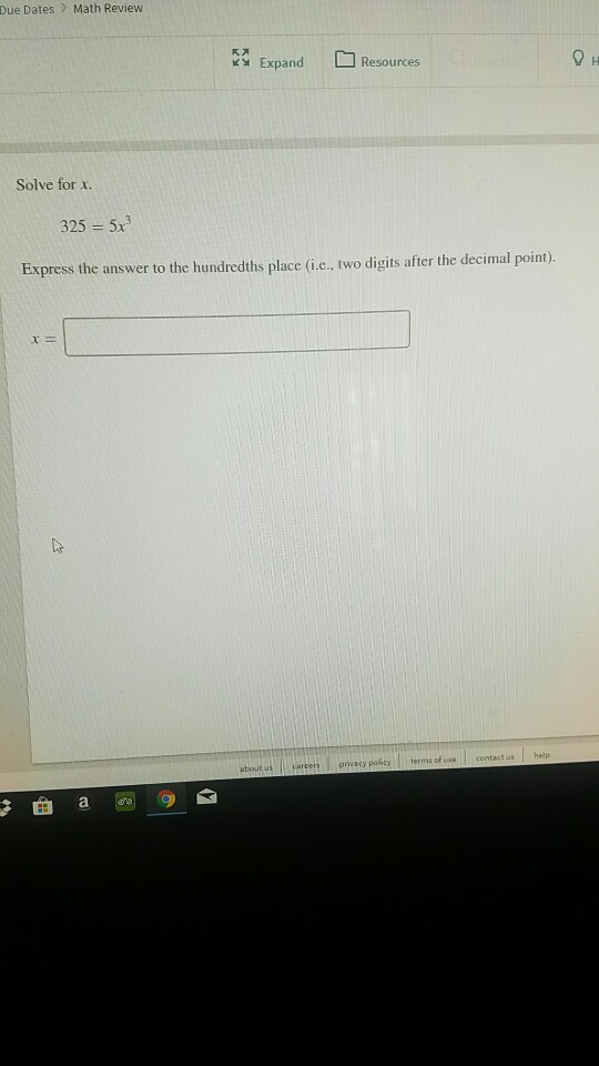 Solved Due Dates Math Review Expand Resourc Resources Solve | Chegg.com