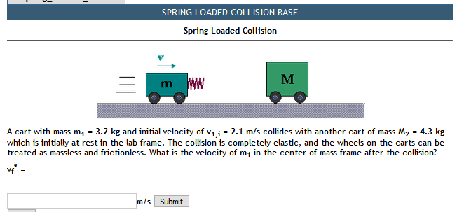 Solved SPRING LOADED COLLISION BASE Spring Loaded Collision | Chegg.com