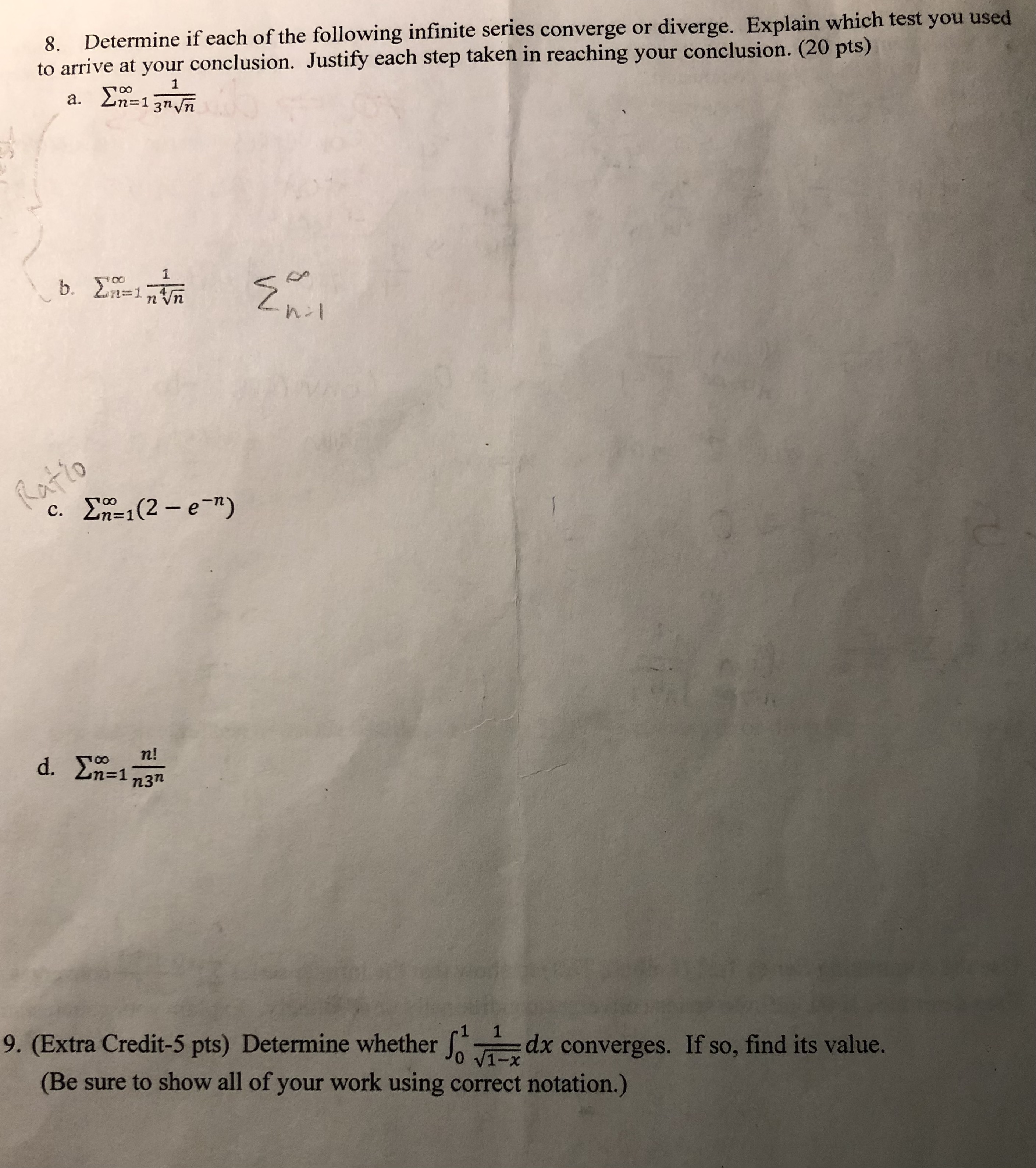 Solved Determine if each of the following infinite series | Chegg.com