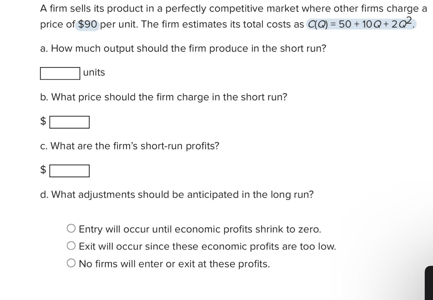 Solved A firm sells its product in a perfectly competitive | Chegg.com Solved A firm sells its product in a perfectly competitive | Chegg.com