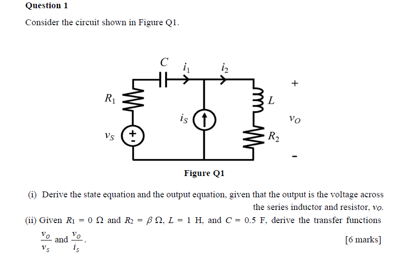Solved Consider the circuit shown in Figure Q1. Figure Q1 | Chegg.com