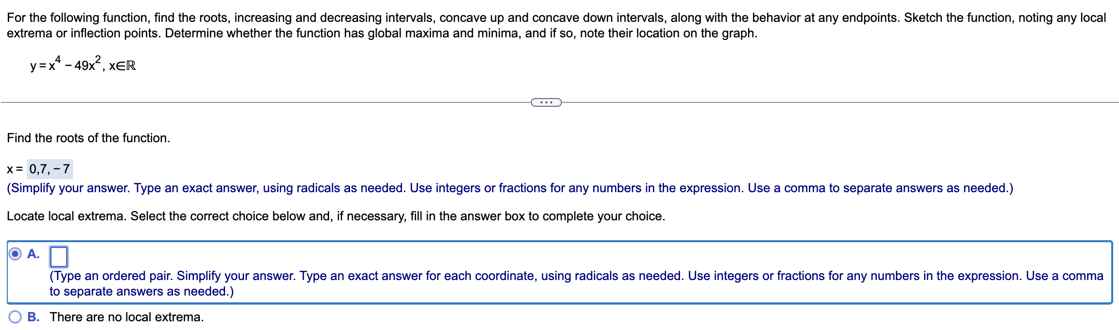 Solved For the following function, find the roots, | Chegg.com