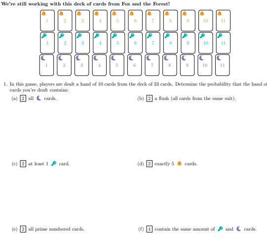 Solved 1. In this game, players are dealt a hand of 10 cards | Chegg.com