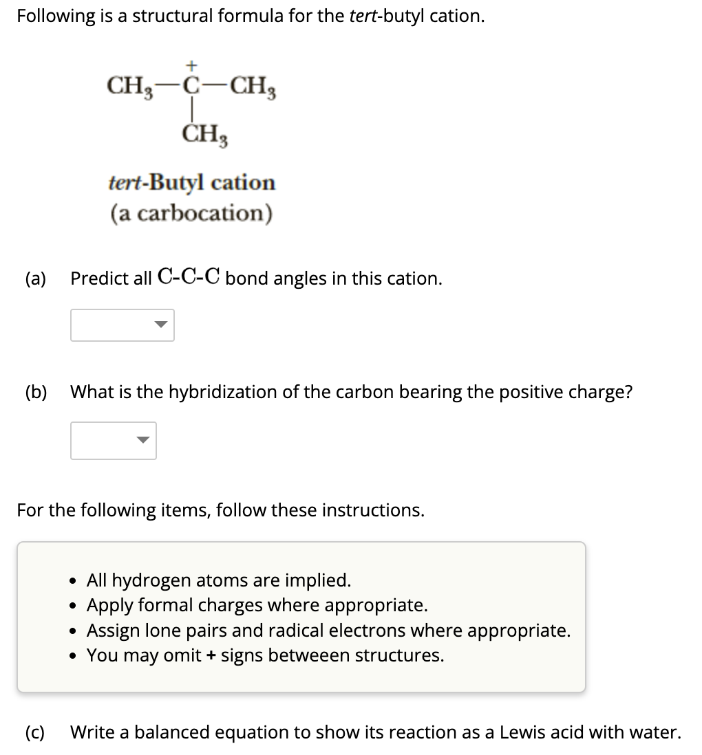 Solved Following is a structural formula for the tert-butyl | Chegg.com