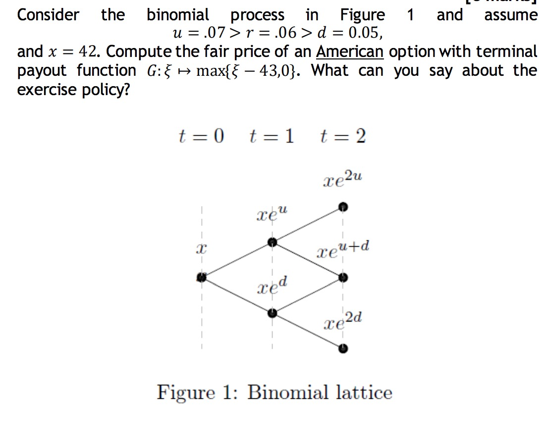 Solved Consider the binomial process in Figure 1 and assume | Chegg.com