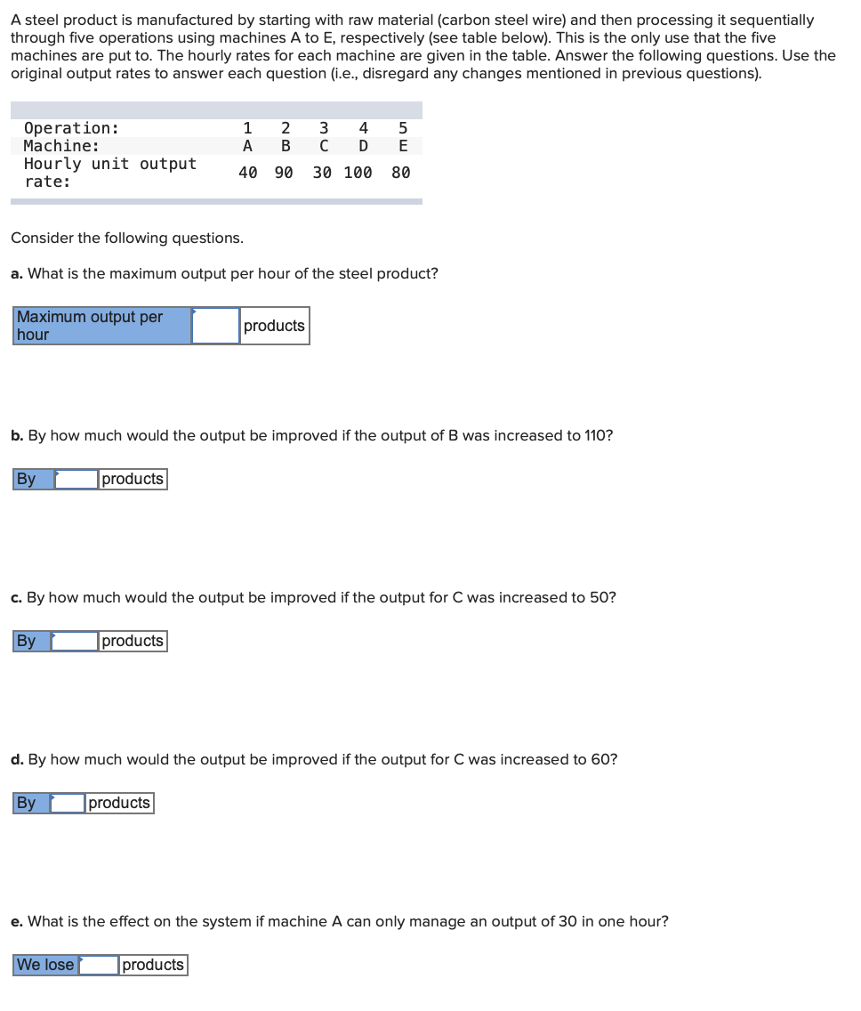 Solved A steel product is manufactured by starting with raw | Chegg.com