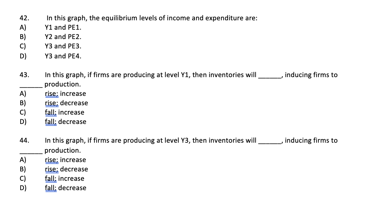 [Solved]: Use the following to answer questCns 42 - 44: 4