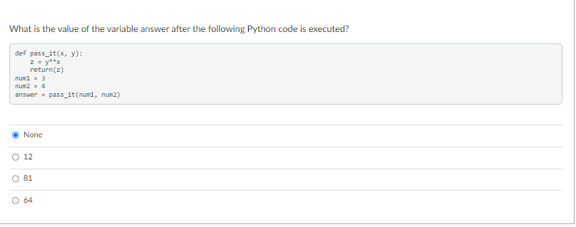 Solved What is the value of the variable answer after the | Chegg.com