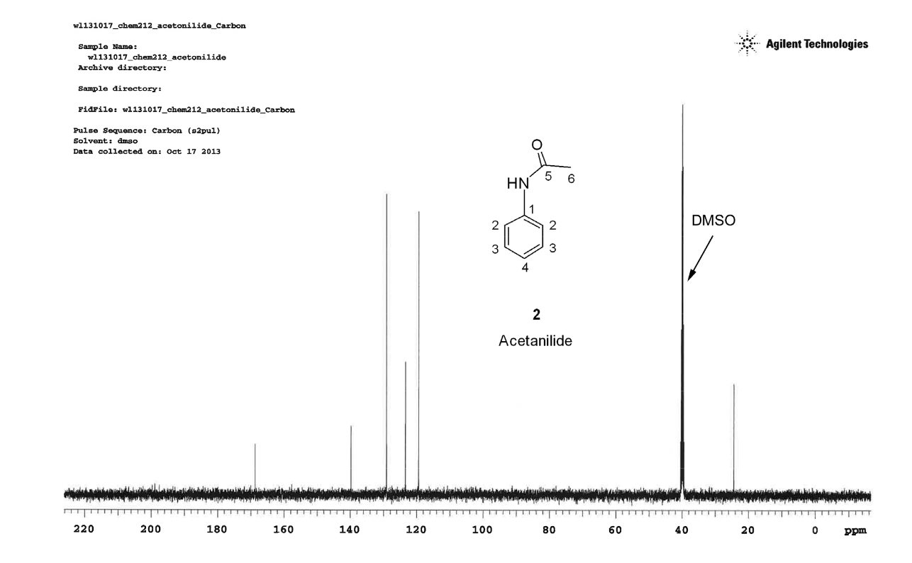 Solved NMR Spectra of Acetanilide 2 | Chegg.com