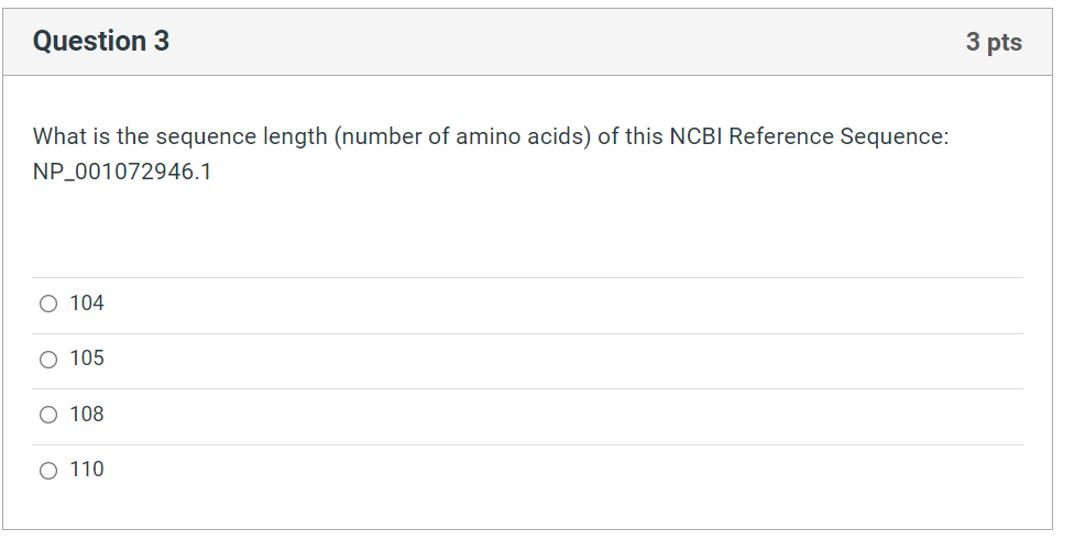 Solved What is the sequence length (number of amino acids) | Chegg.com