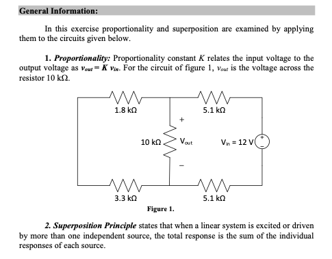 Solved General Information: In this exercise proportionality | Chegg.com