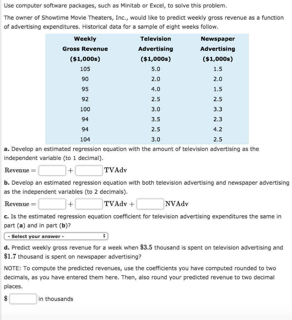 Solved Use computer software packages, such as Minitab or | Chegg.com