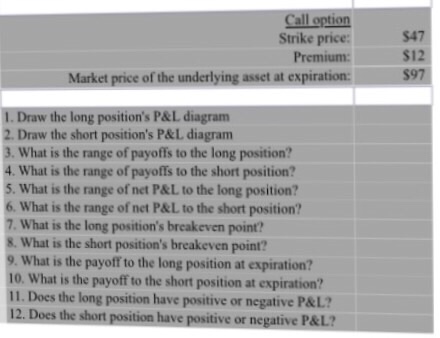 Solved Draw the long position's P&L diagram Draw the short | Chegg.com