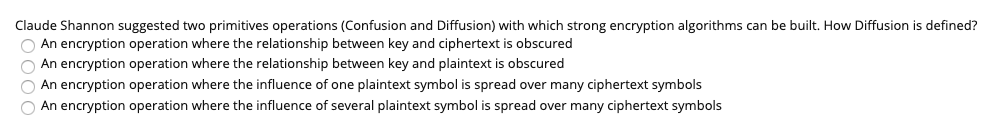 Solved Claude Shannon suggested two primitives operations | Chegg.com