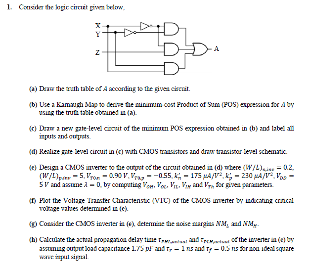 Solved 1. Consider the logic circuit given below, x Y A N | Chegg.com