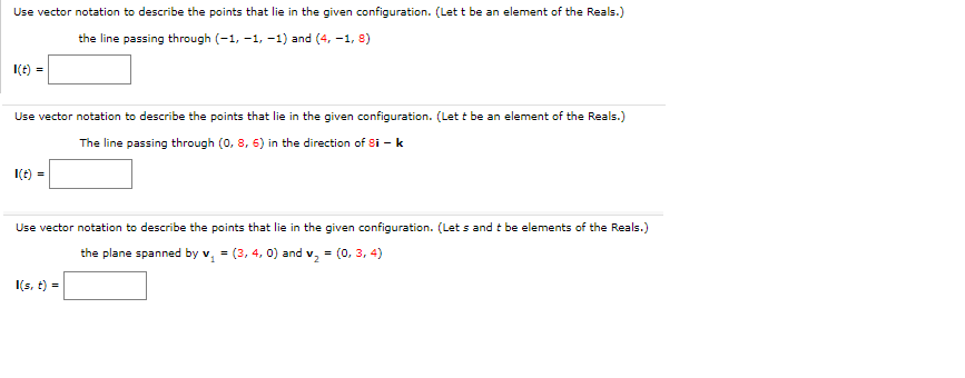 Solved Use vector notation to describe the points that lie | Chegg.com