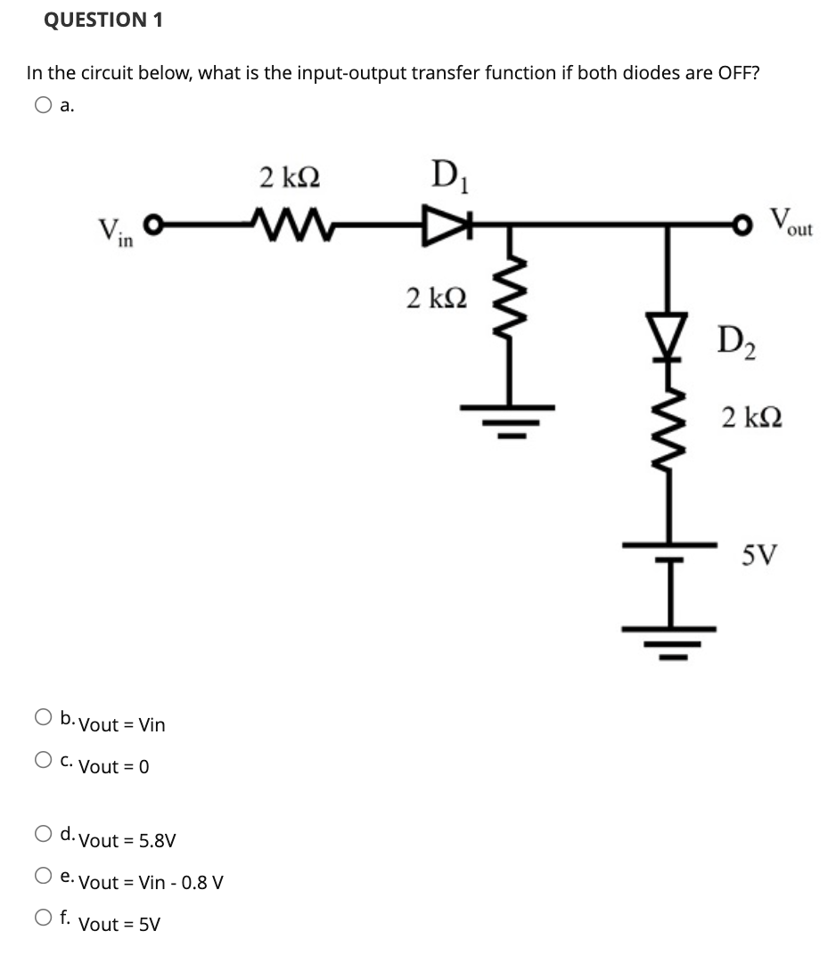 Solved QUESTION 1 In the circuit below, what is the | Chegg.com