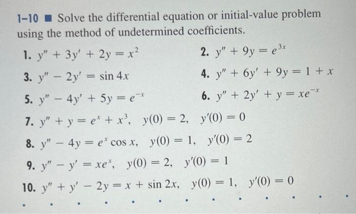 Solved solve the differential equation or initial value | Chegg.com