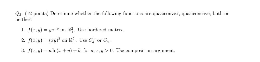 Solved Q3. (12 points) Determine whether the following | Chegg.com