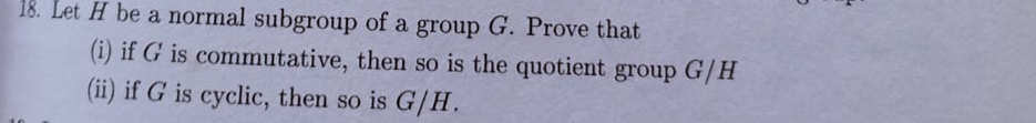 Solved Let H ﻿be a normal subgroup of a group G. ﻿Prove | Chegg.com