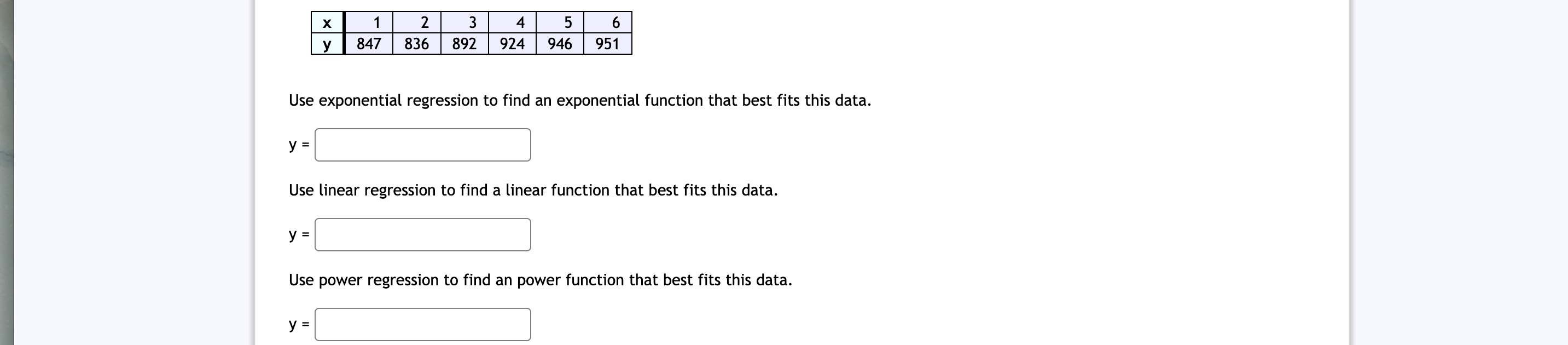 Solved Use Exponential Regression To Find An Exponential