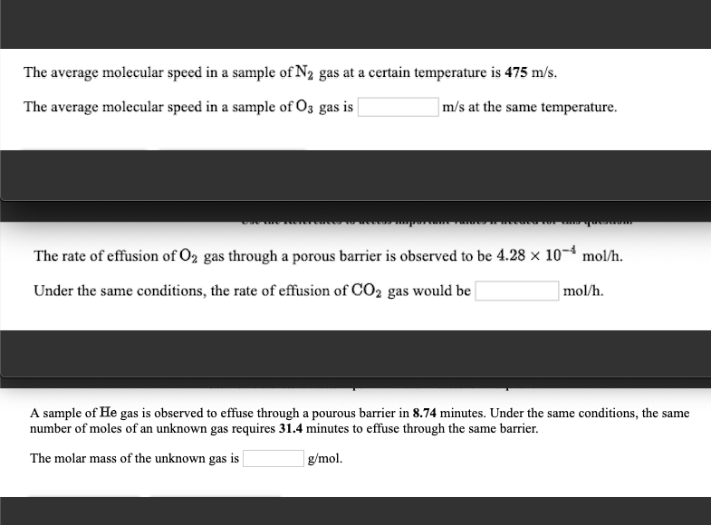 Solved The average molecular speed in a sample of N2 gas at | Chegg.com