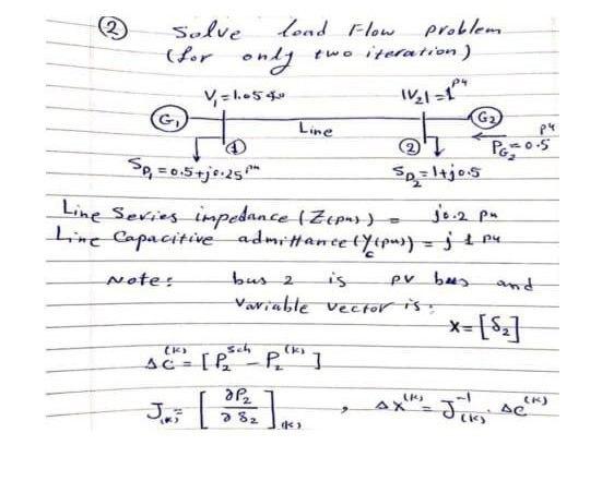 Solved for only gh 2 Solve load Flow problem ( waiteration ) | Chegg.com