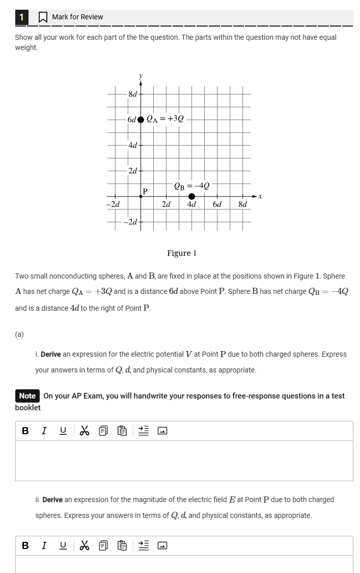 Solved 1 ﻿Mark for ReviewShow all your work for each part of | Chegg.com