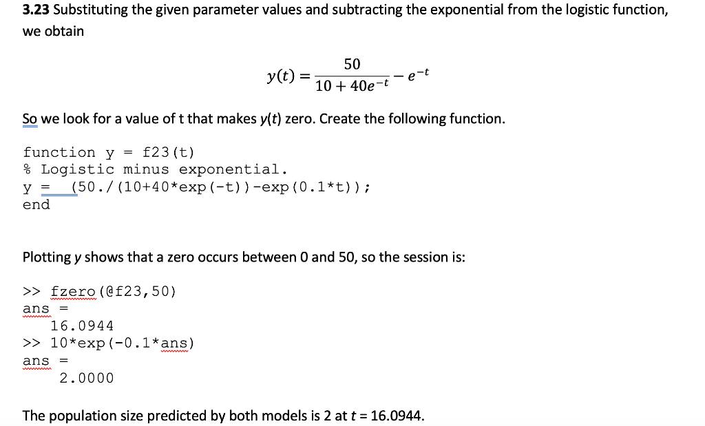 Solved show how the answer below looks in Matlab. this is | Chegg.com