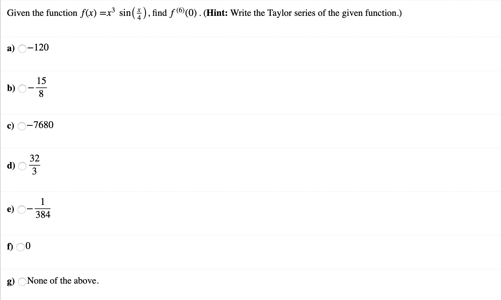 Solved Given the function f(x) =xsin(), find f((0). (Hint: | Chegg.com