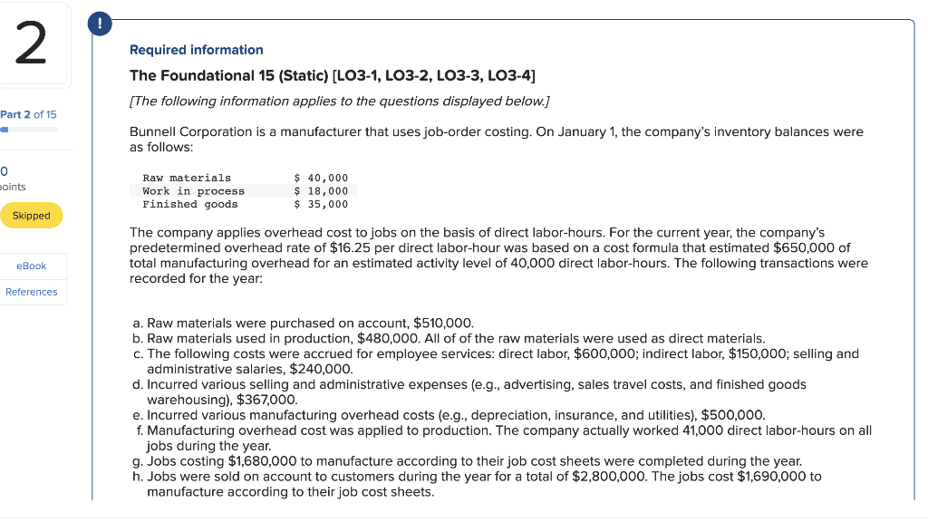 Solved Required information The Foundational 15 (Static) | Chegg.com